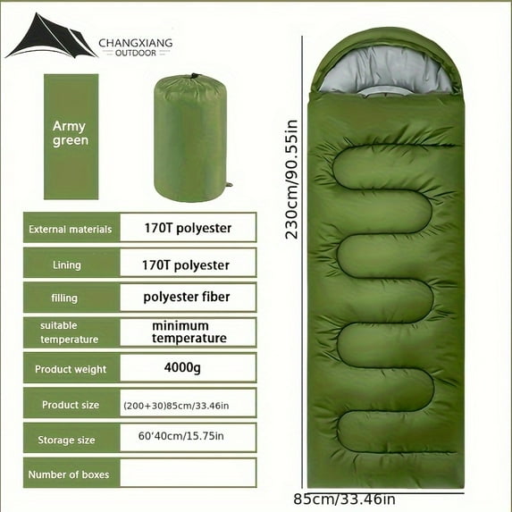 1-Person Heavy-Duty Winter & Cold Weather Camping Sleeping Bag - All ...