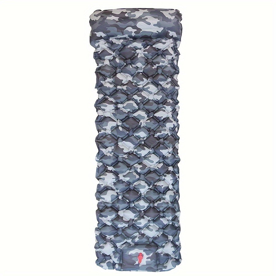 1-Person Nylon Rectangle Air Pad Inflatable Camping Mat with Foot ...