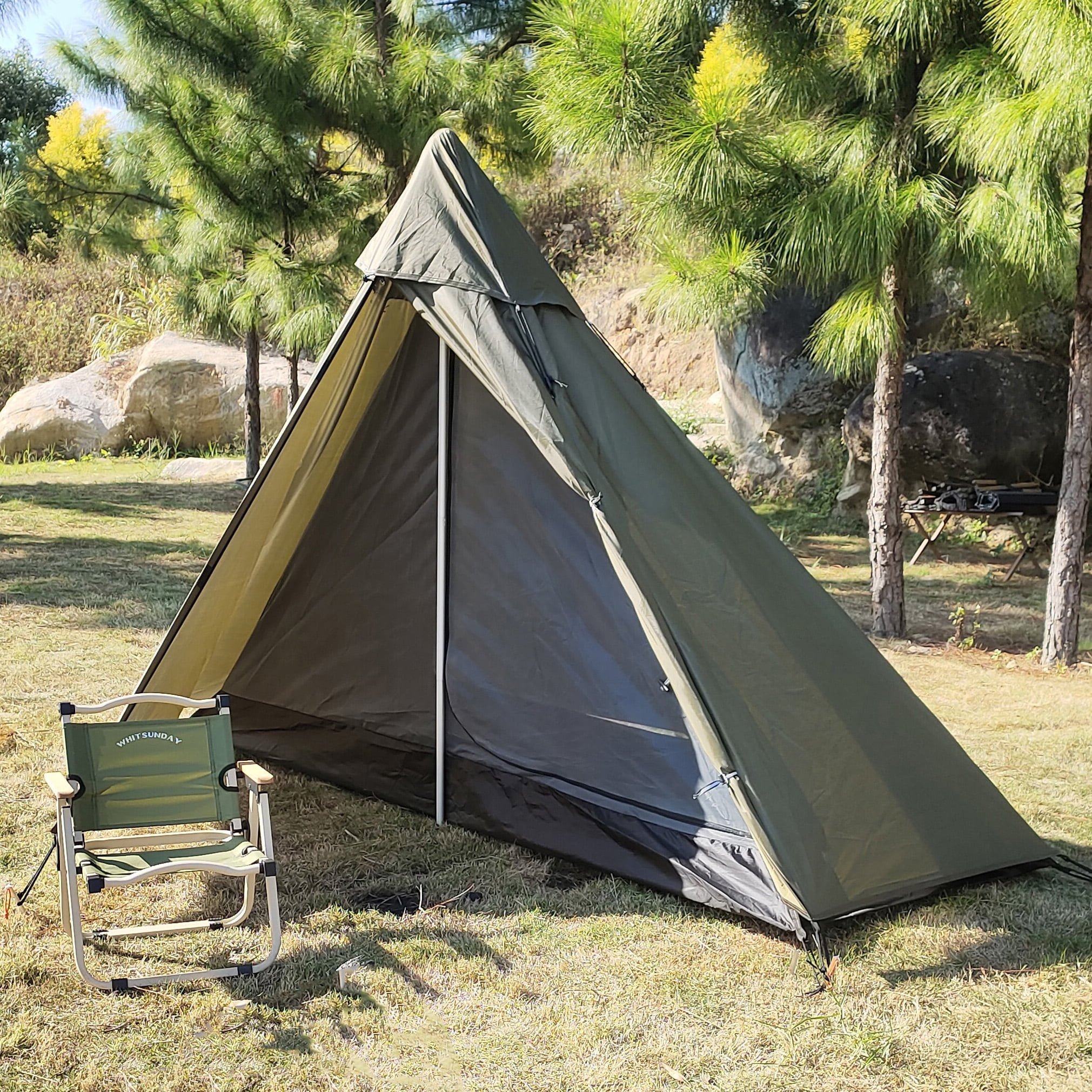 1 Person Tent Ultralight Tipi Tent Outdoor Camping Hiking Single ...