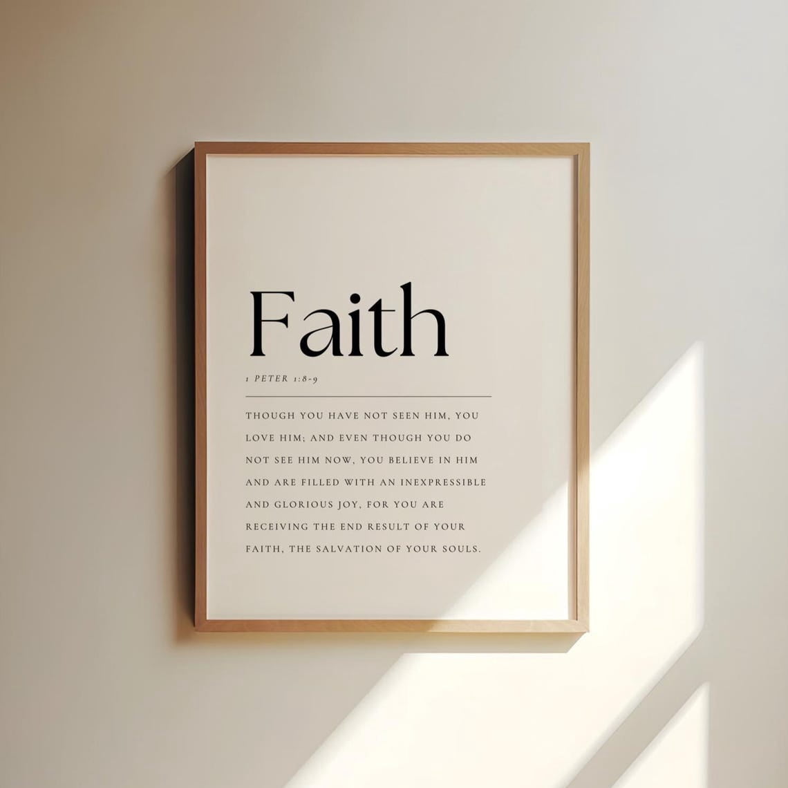 1 Peter 1:8-9 Faith Definition Wall Art Modern Christian Bible Verse ...