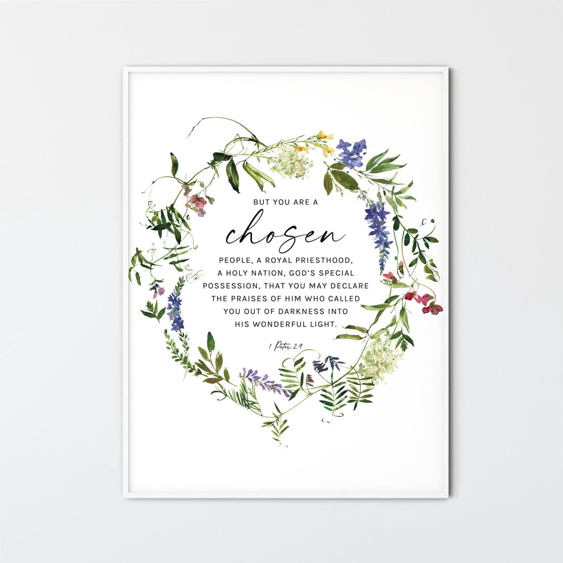 1 Peter 2:9 Chosen People Scripture Wall Art Poster, Unframed Size ...