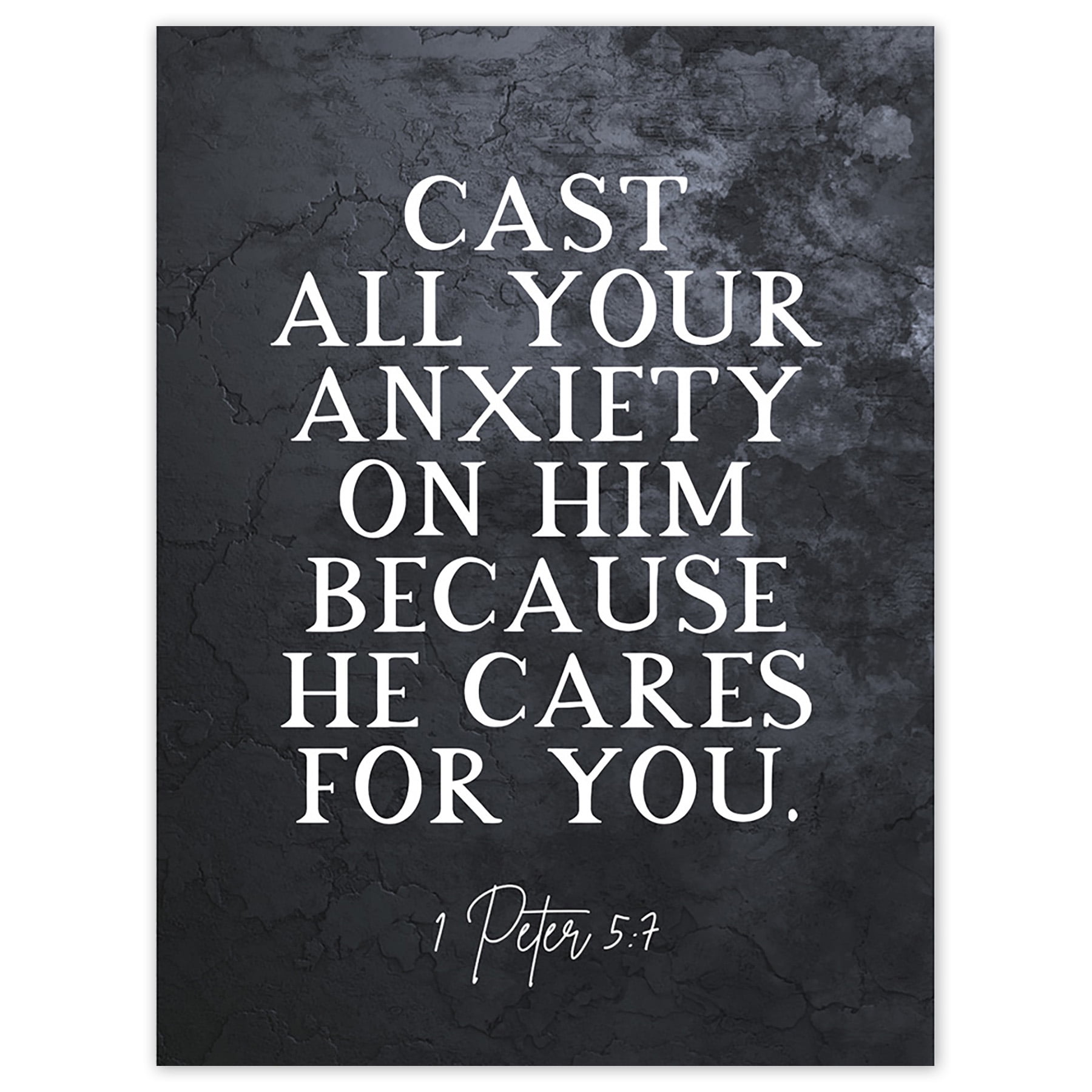 1 Peter 5:7 Cast All Your Anxiety On Him Christian Bible Verse Quote ...