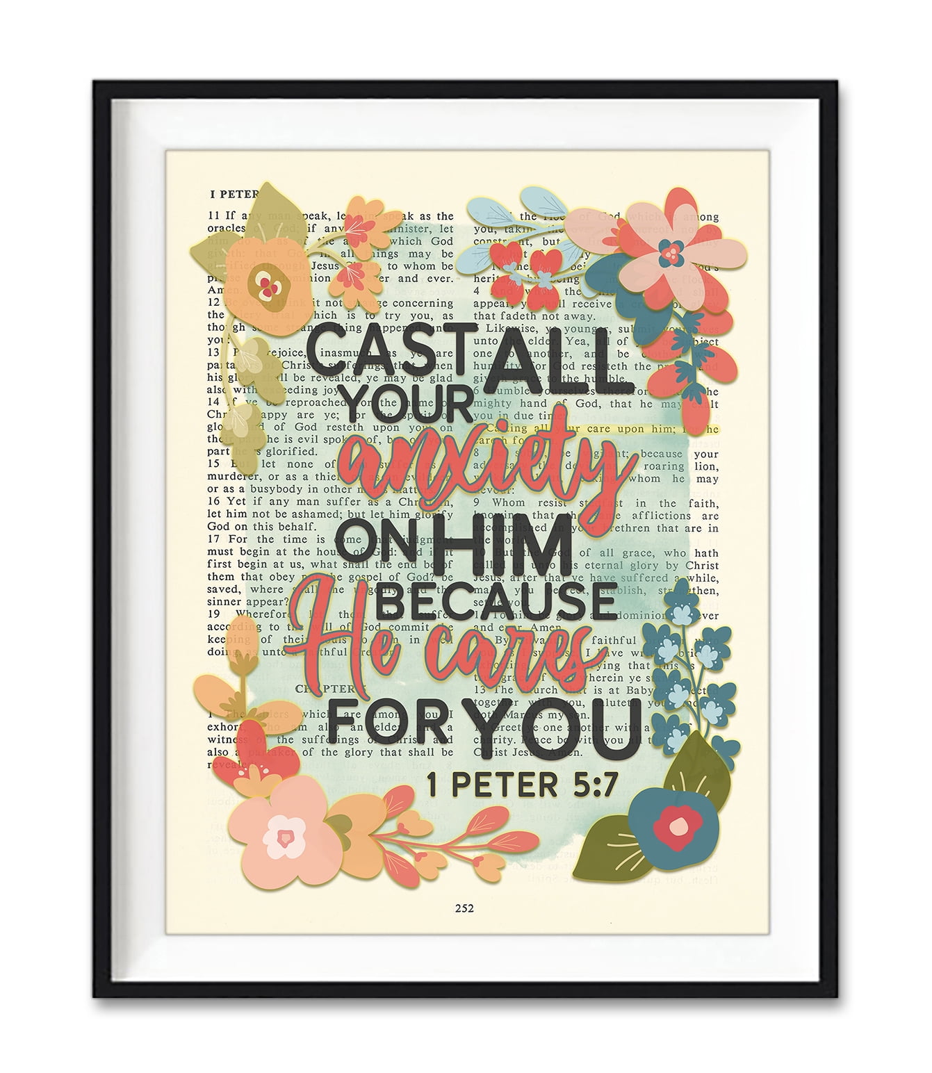 1 Peter 5:7, Cast All Your Anxiety on Him Because He Cares For You ...