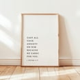 1 Peter 5:7 Scripture Print Minimalist Bible Verse Wall Art Unframed ...