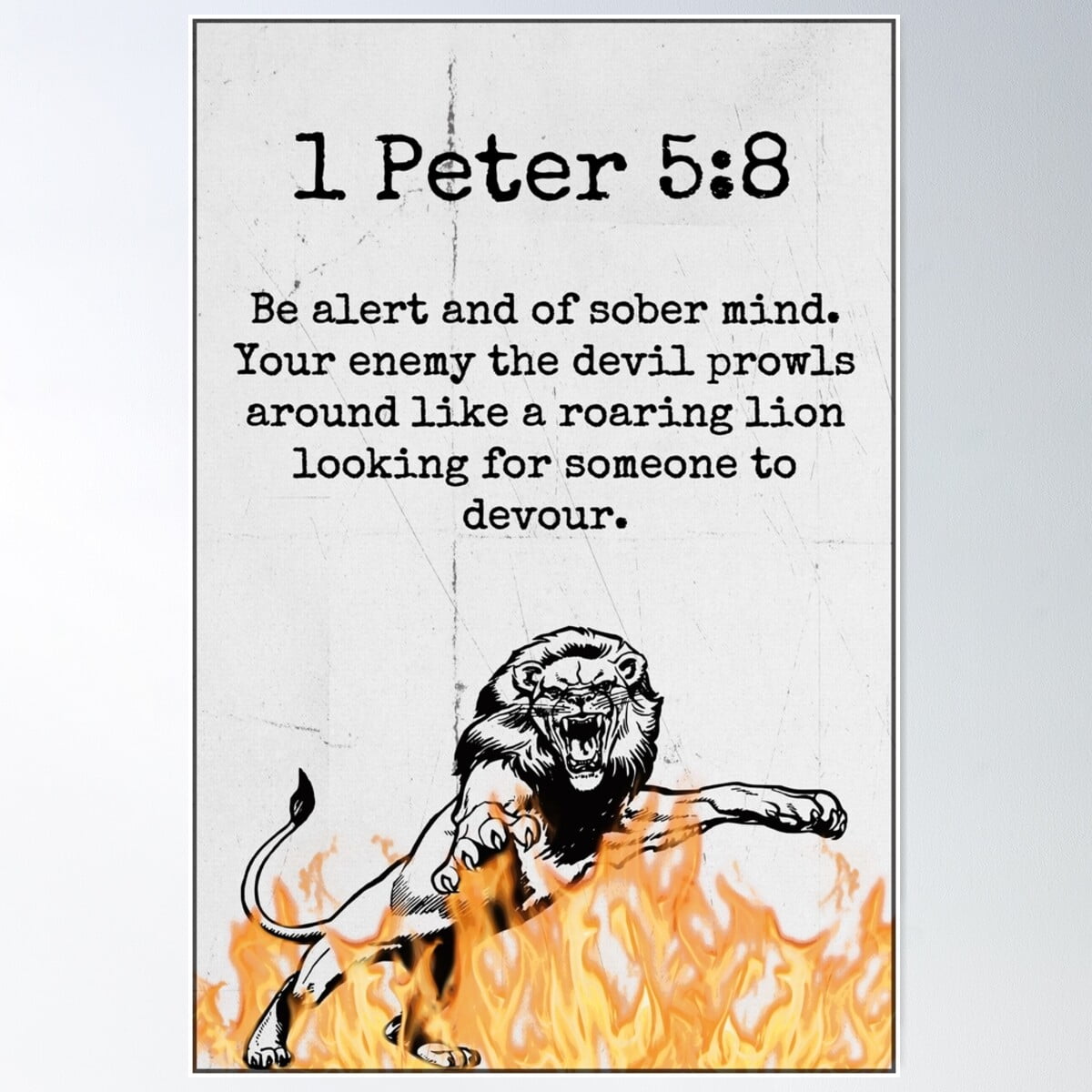 1 Peter 5:8 Poster Wall Art, Modern Wall Decor For Living Room Bedroom ...
