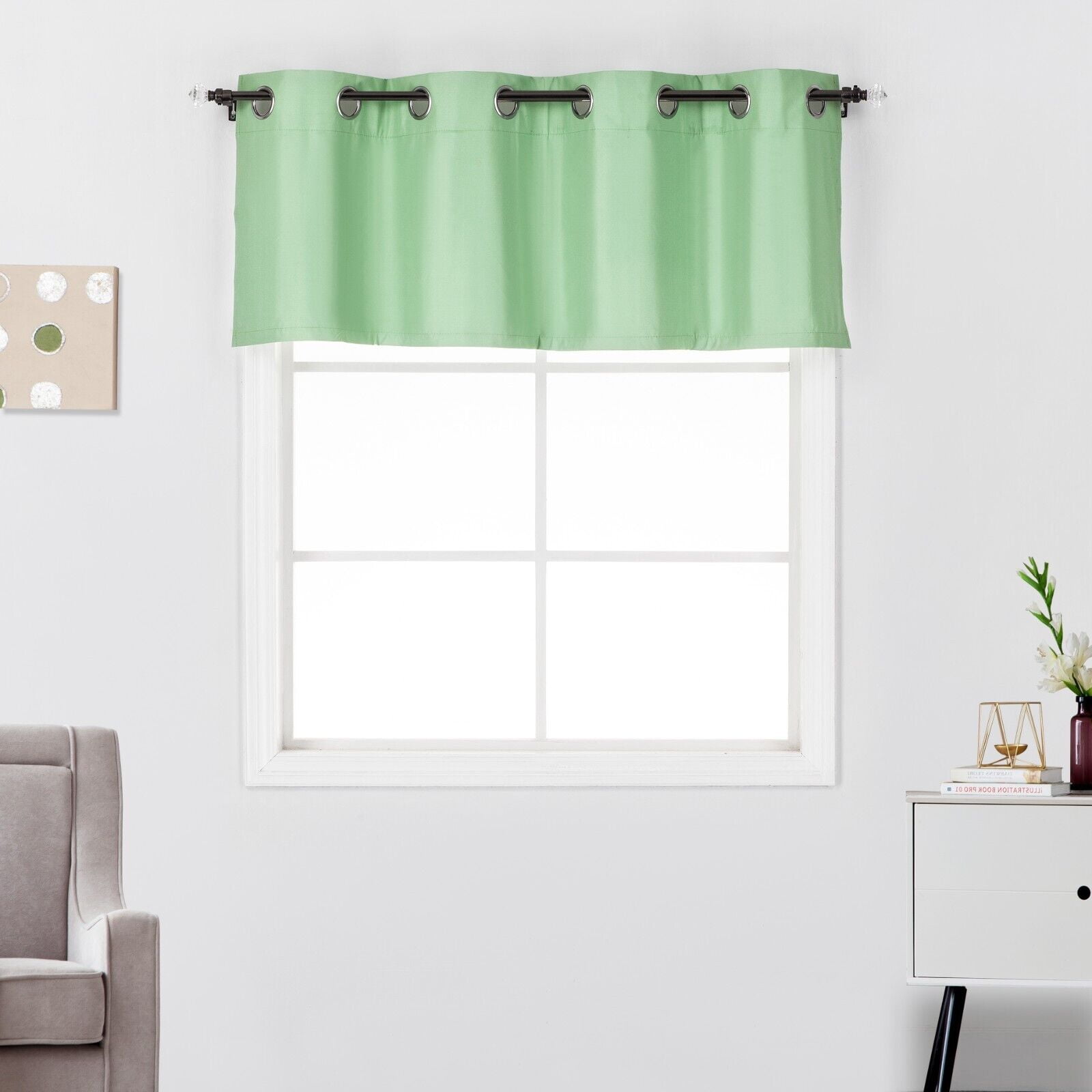 Diamond Home Sage Grommet Window Blackout Valance, 52” x 18” - Walmart.com
