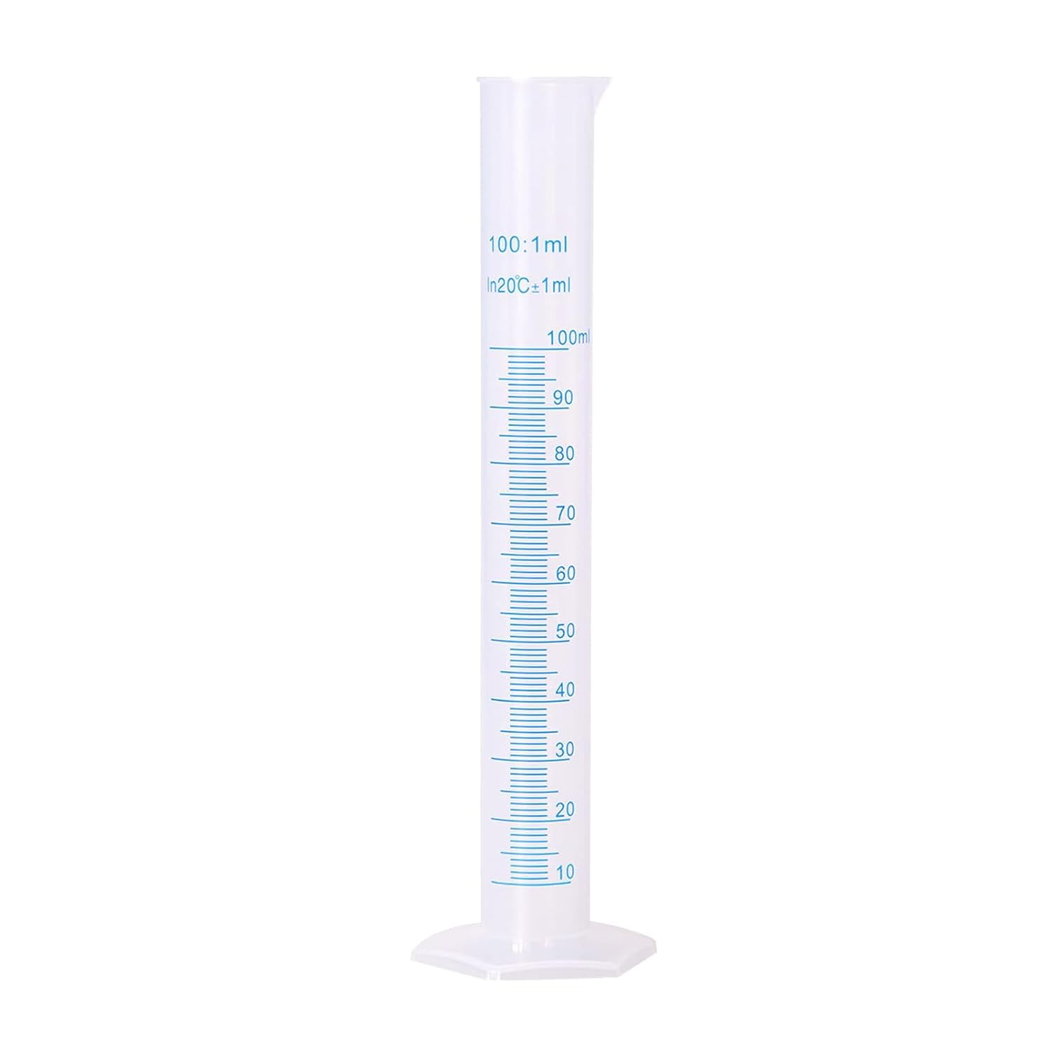 1 Piece 100ml Transparent Blue Line Measuring Graduated Cylinder ...