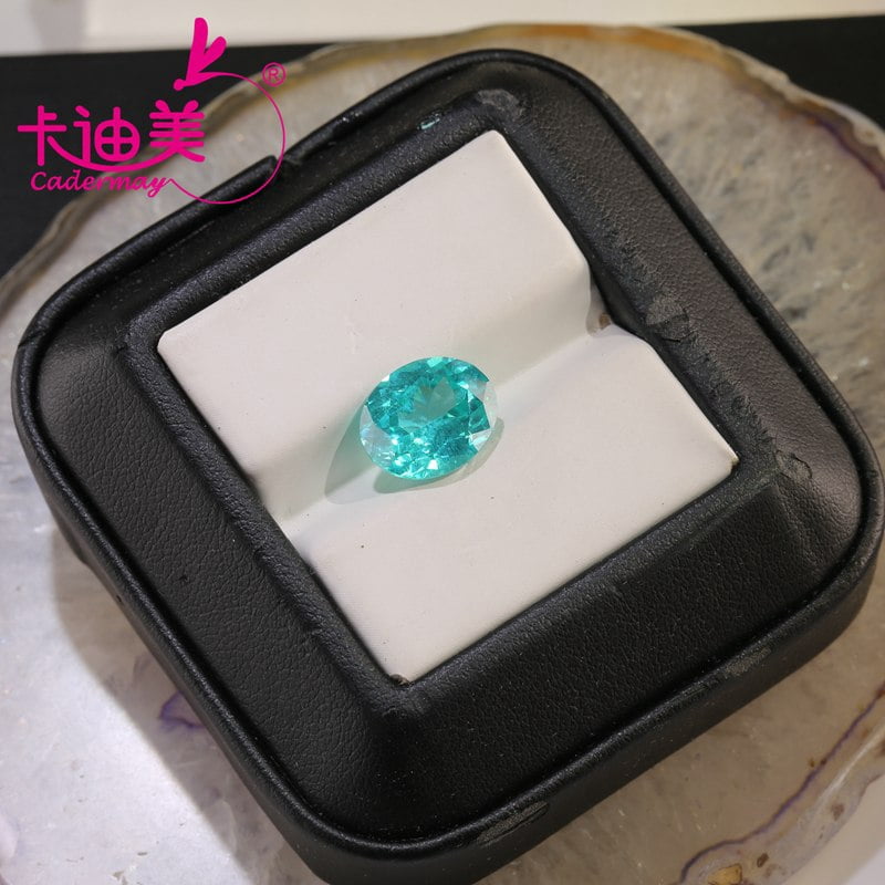 1 Piece 10x12mm Neon Blue Lab Grown Yttrium Aluminum Garnet Paraiba ...