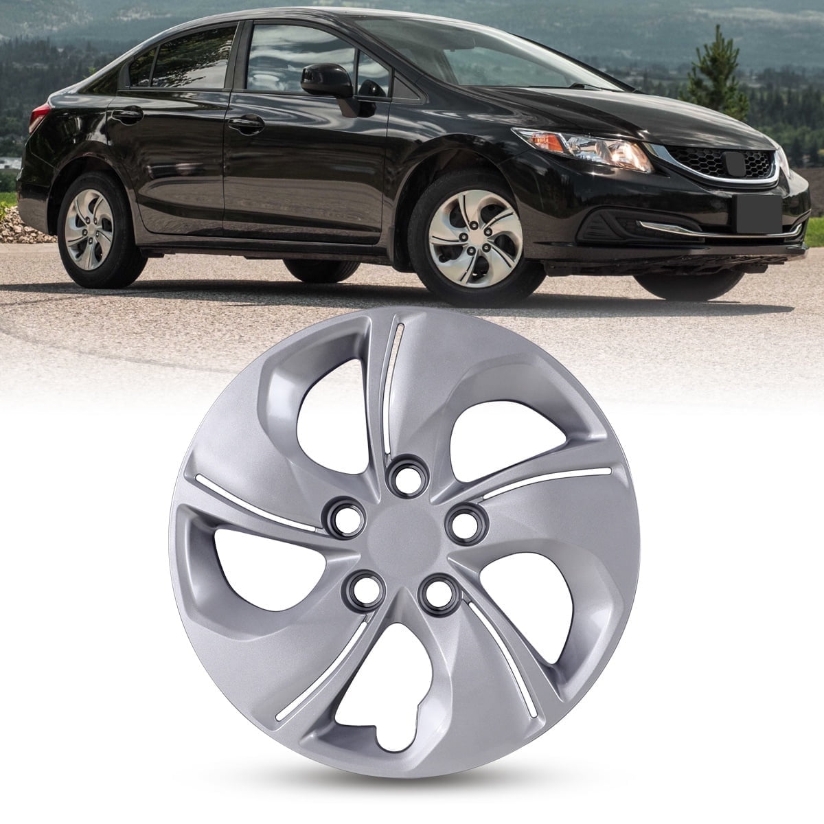 1 Piece 15" Hubcaps Wheel Rims Cover Fit for 2013-2015 HONDA CIVIC SEDAN Compatible With Steel ...
