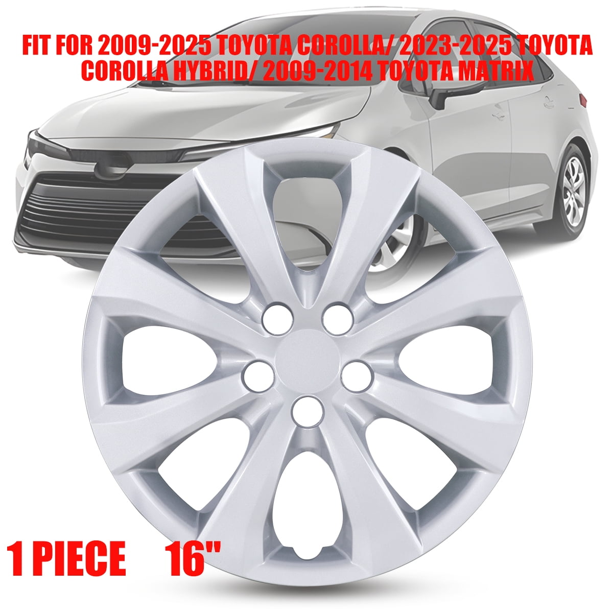 1 Piece 16" Hubcaps Wheel Rims Cover Fit for 2009-2025 TOYOTA COROLLA ...