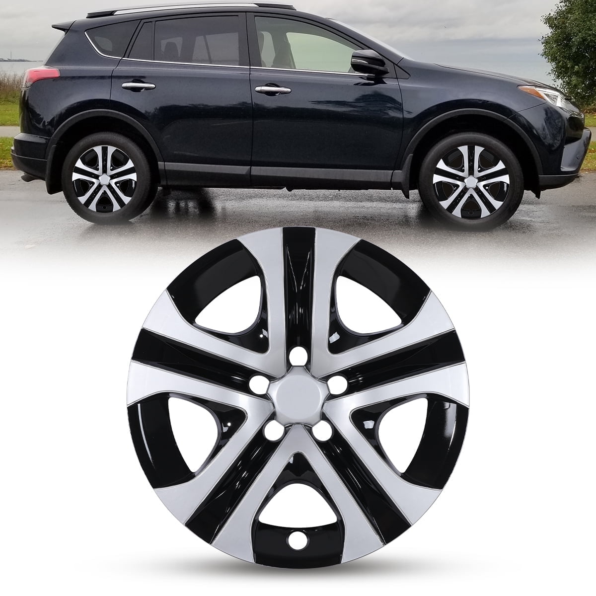 1 Piece 17" Hubcap Wheel Rims Cover Fit For 2016-2018 TOYOTA RAV4 ...