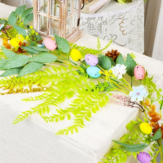 1 Piece 190Cm (6.2Ft) Artificial Easter Egg Garland, Egg & Wicker ...