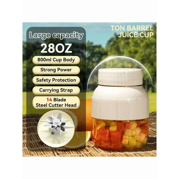 1 Piece, 28 Oz Portable Electric Juice Mug, Cordless Rechargeable Mini ...