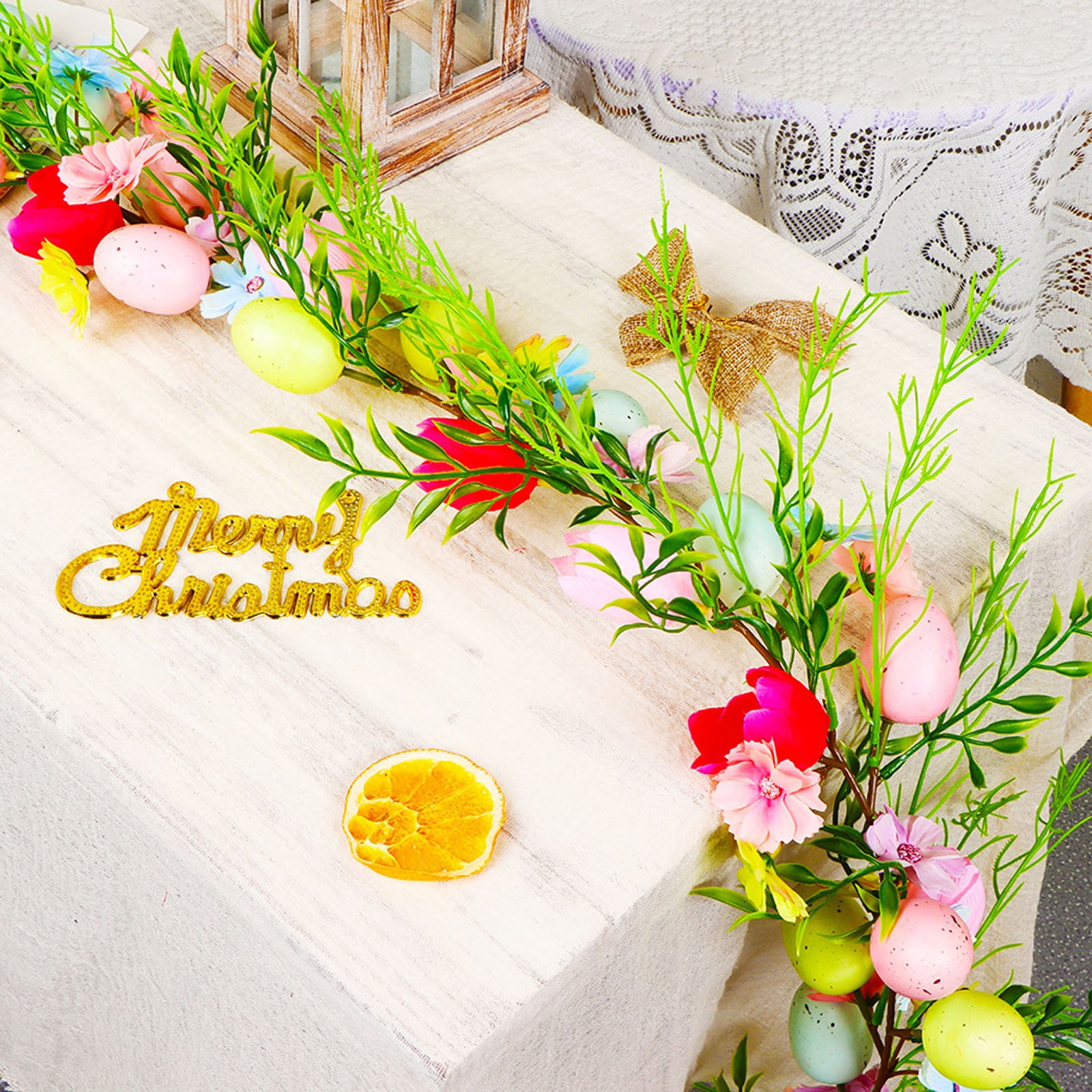 1 Piece 6.2 Feet (190 Centimeters) Easter Egg Garland, Multi Colored ...