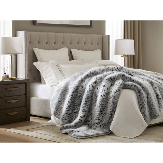1-Piece 60x80" Faux Fur Throw Blanket,Snow Leopard - Walmart.com