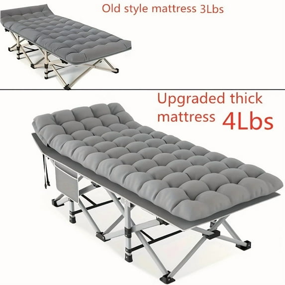 1 Piece 74in Outdoor Folding Bed, Camping Cot with/without Double-sided ...