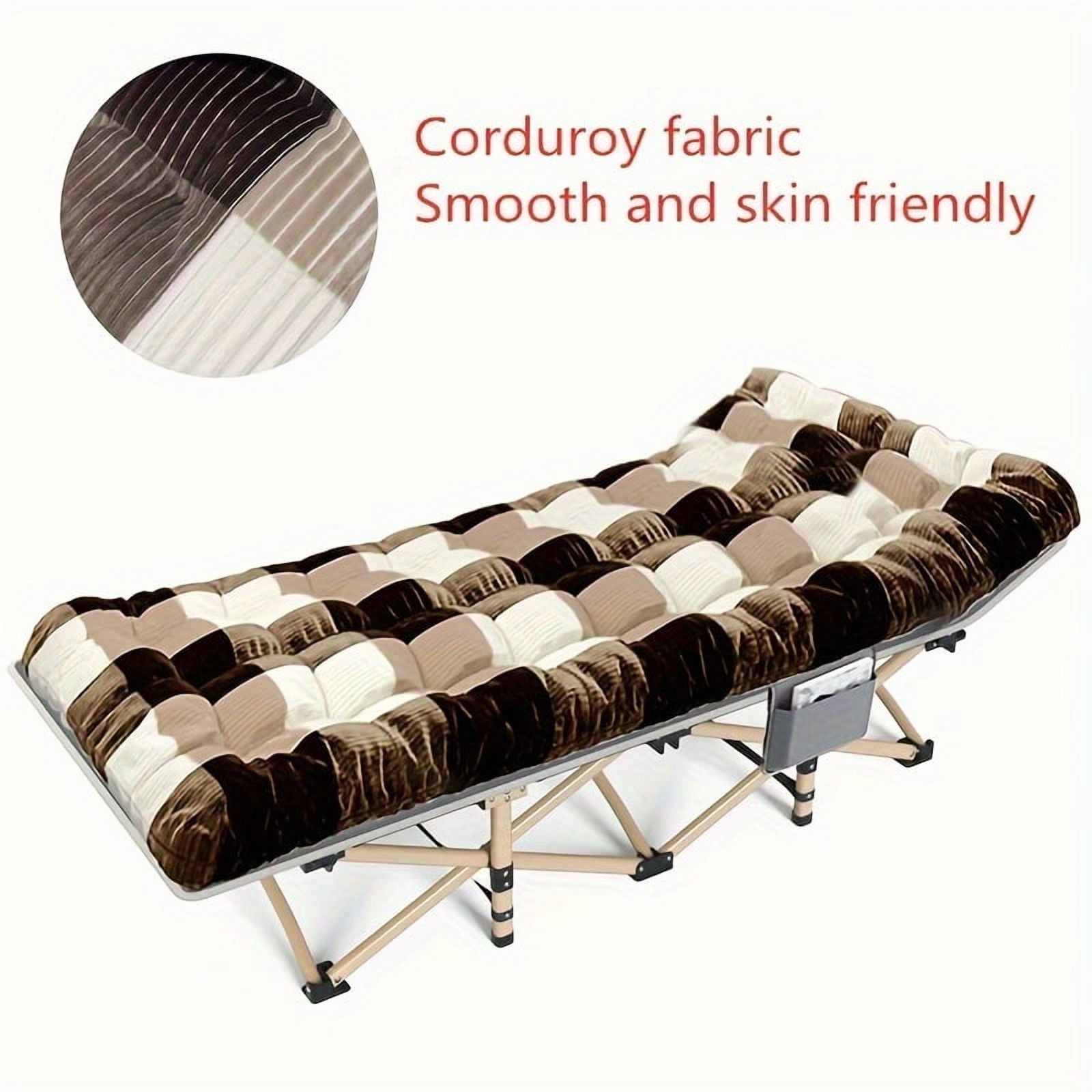 1-Piece 75in Extra Large Outdoor Folding Bed, Double-Sided Mattress ...