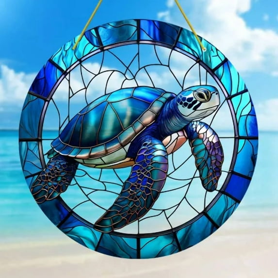 1 Piece Acrylic Sea Turtle Suncatcher Sea Creature Themed Hanging ...