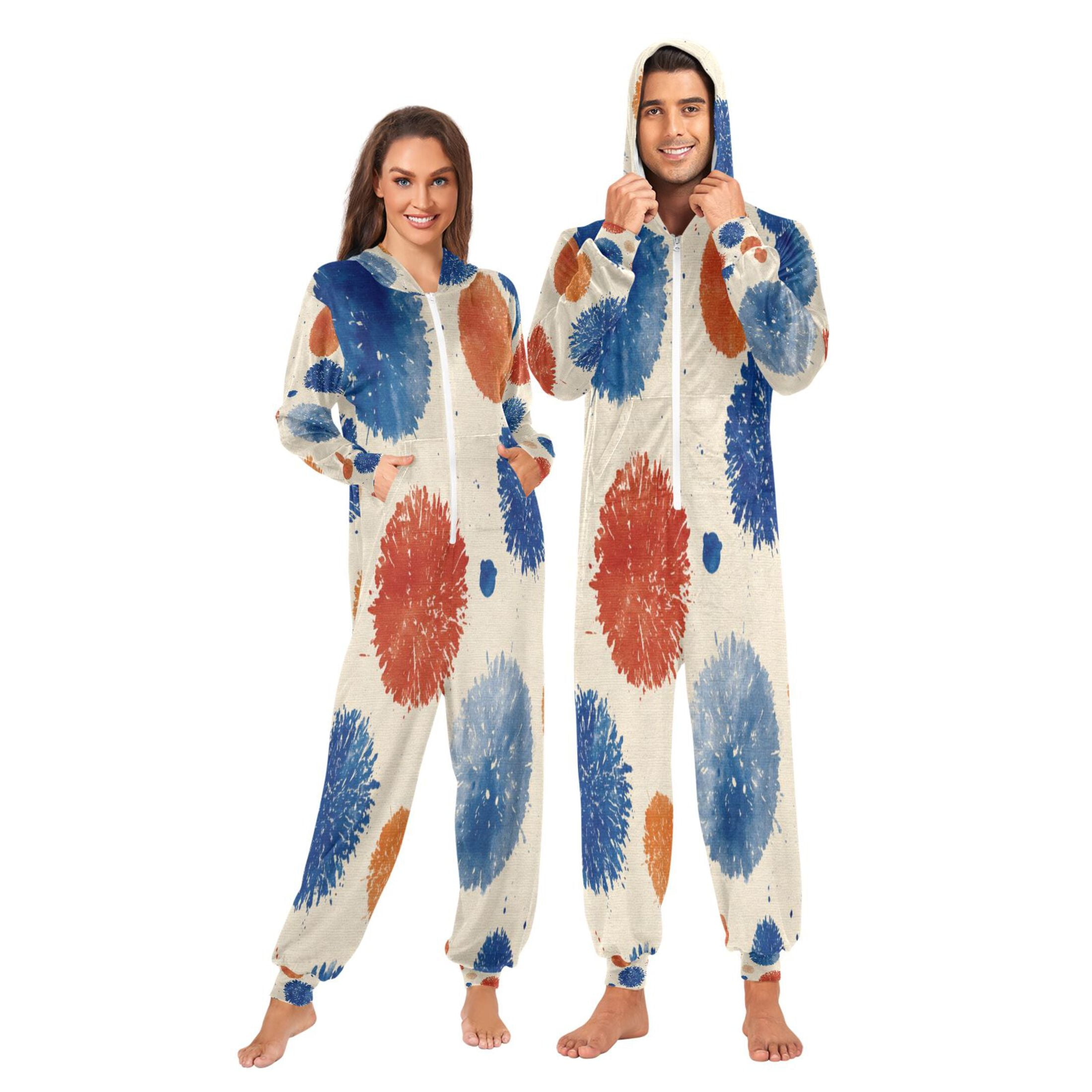 1 Piece Adult Onesie Pajamas Cozy & Loose-Fit Sleepsuit Loungewear with ...