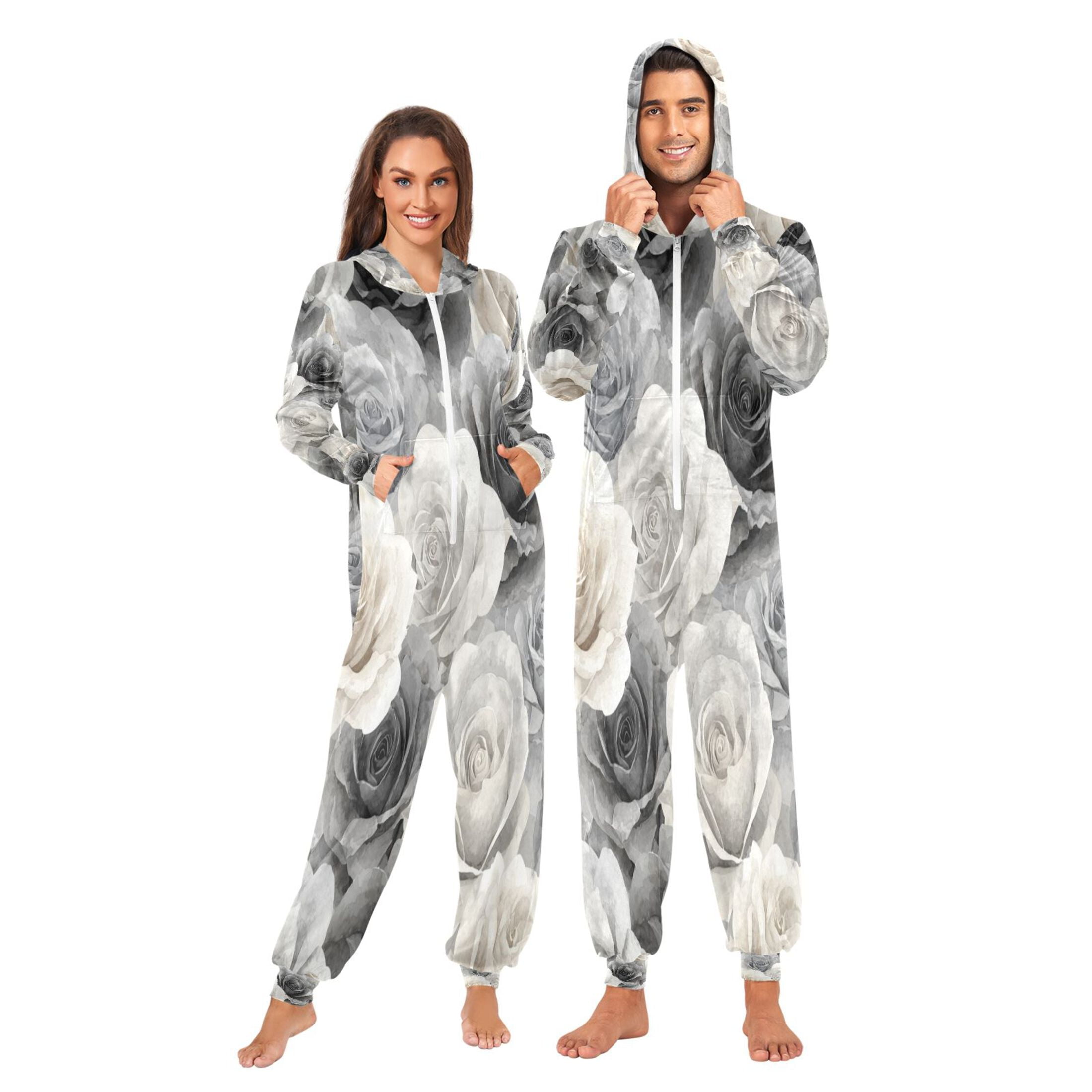 1 Piece Adult Onesie Pajamas Cozy & Loose-Fit Sleepsuit Loungewear with ...