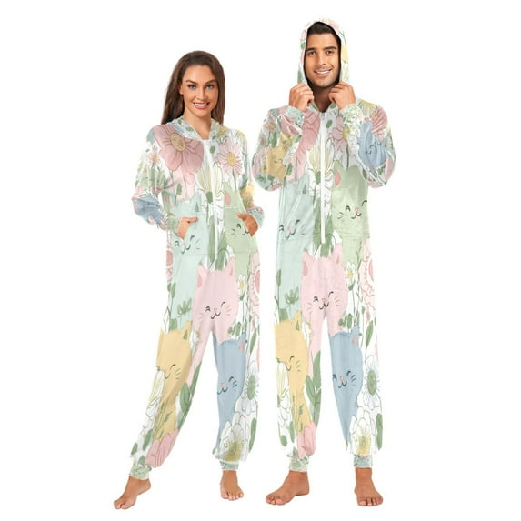 1 Piece Adult Onesie Pajamas Cozy & Loose-Fit Sleepsuit Loungewear with ...
