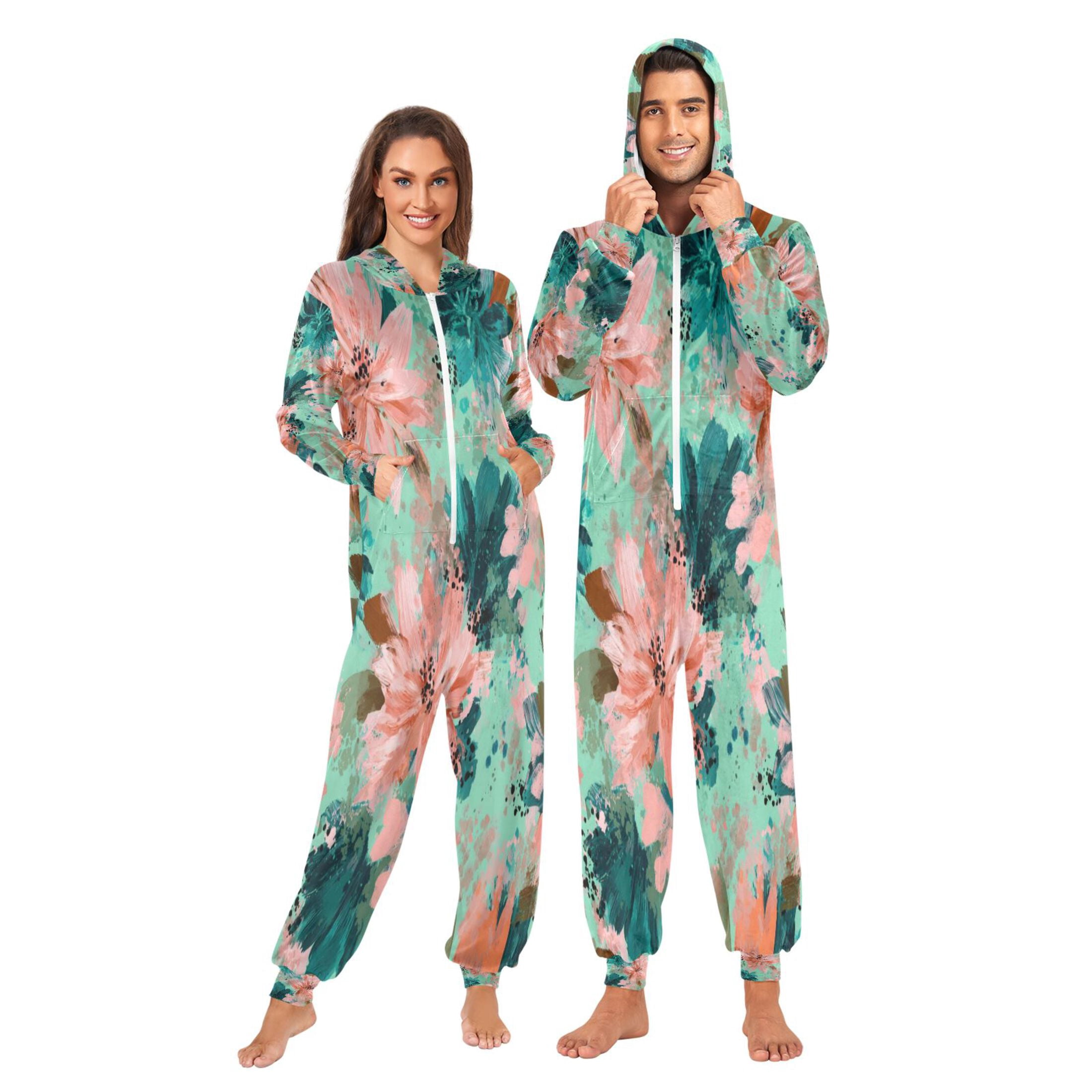 1 Piece Adult Onesie Pajamas Cozy & Loose-Fit Sleepsuit Loungewear with ...