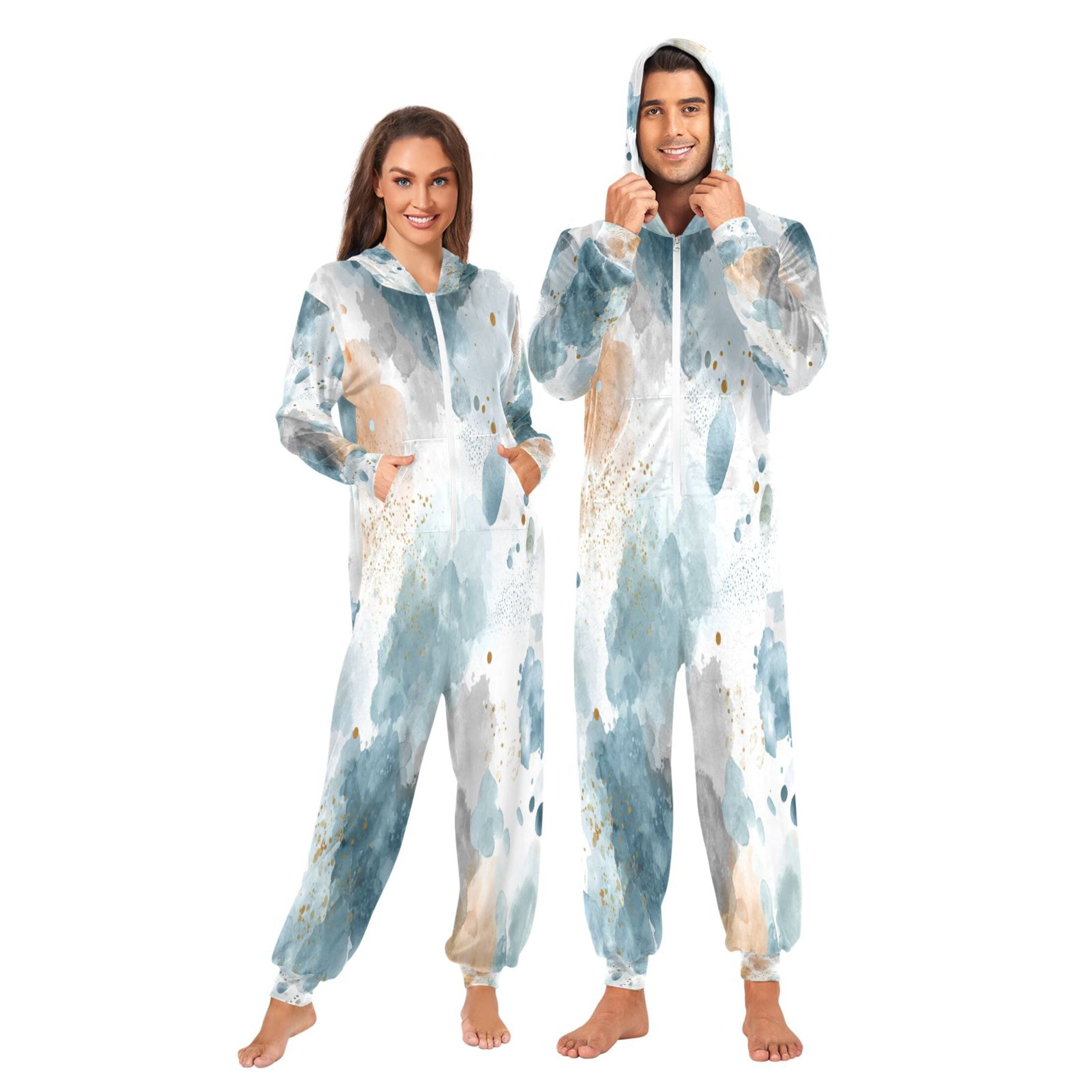 1 Piece Adult Onesie Pajamas Cozy & Loose-Fit Sleepsuit Loungewear with ...