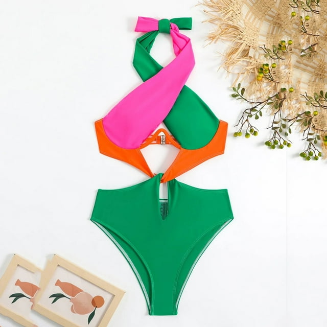 1 Piece Bathing Suit for Women Tummy Control Women Swimsuits Tankini ...
