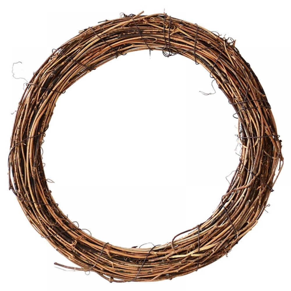 1 Piece Christmas Dried Rattan Wreath Natural Grapevine Wreaths Ring ...