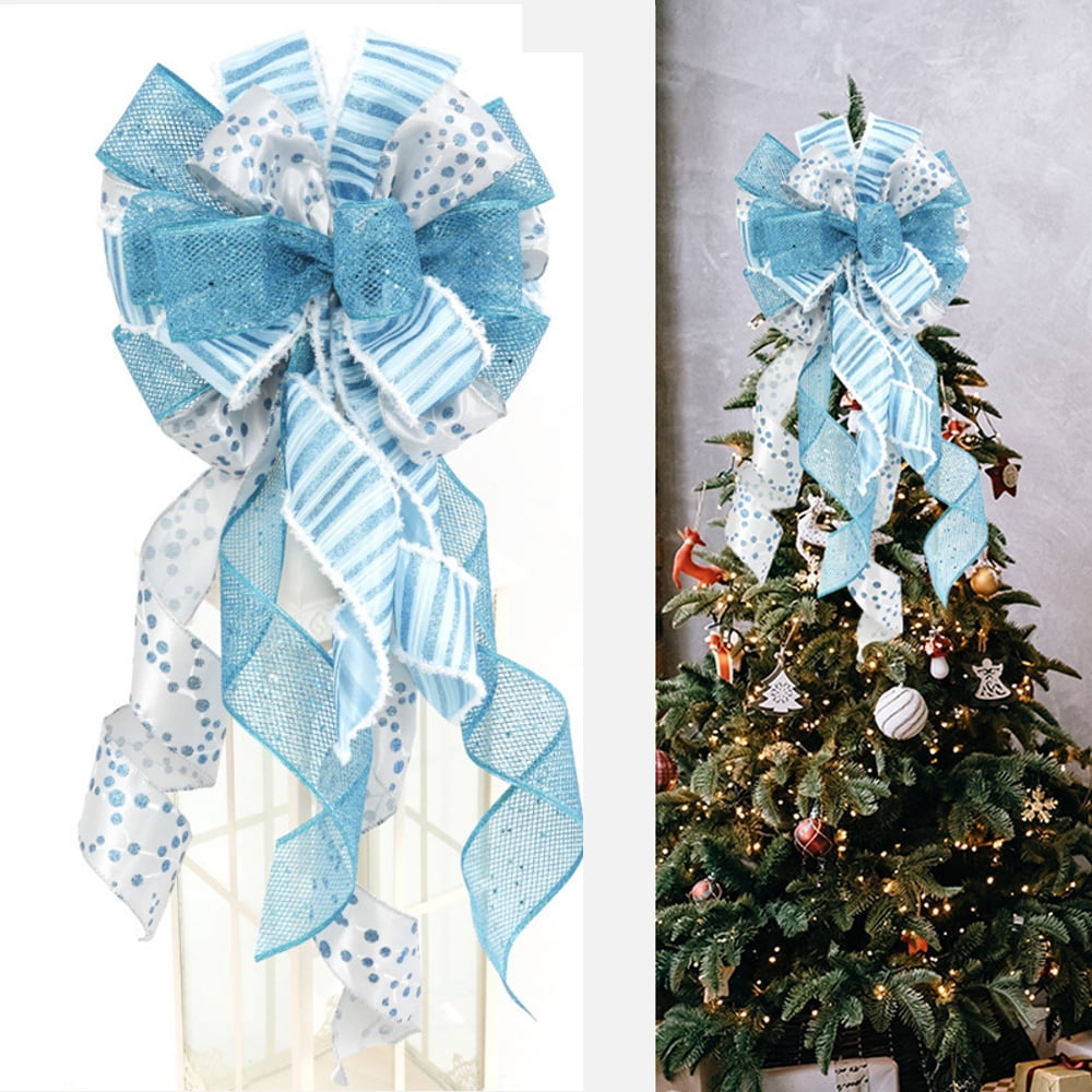 1 Piece Christmas Tree Topper, Christmas Tree Topper Bow Ornament ...