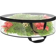 Homz 24'' Large Plastic Wreath Storage Bin, Holiday Christmas Organizer ...