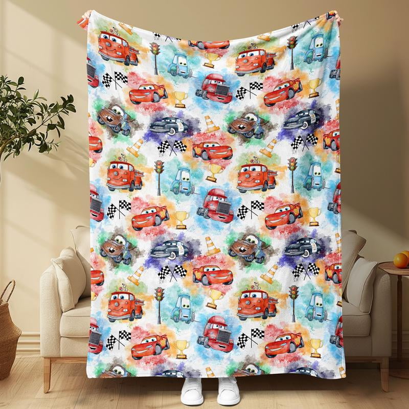 1 Piece Colorful Cartoon Car Blanket🚗 Adorable car patterns, super eye ...