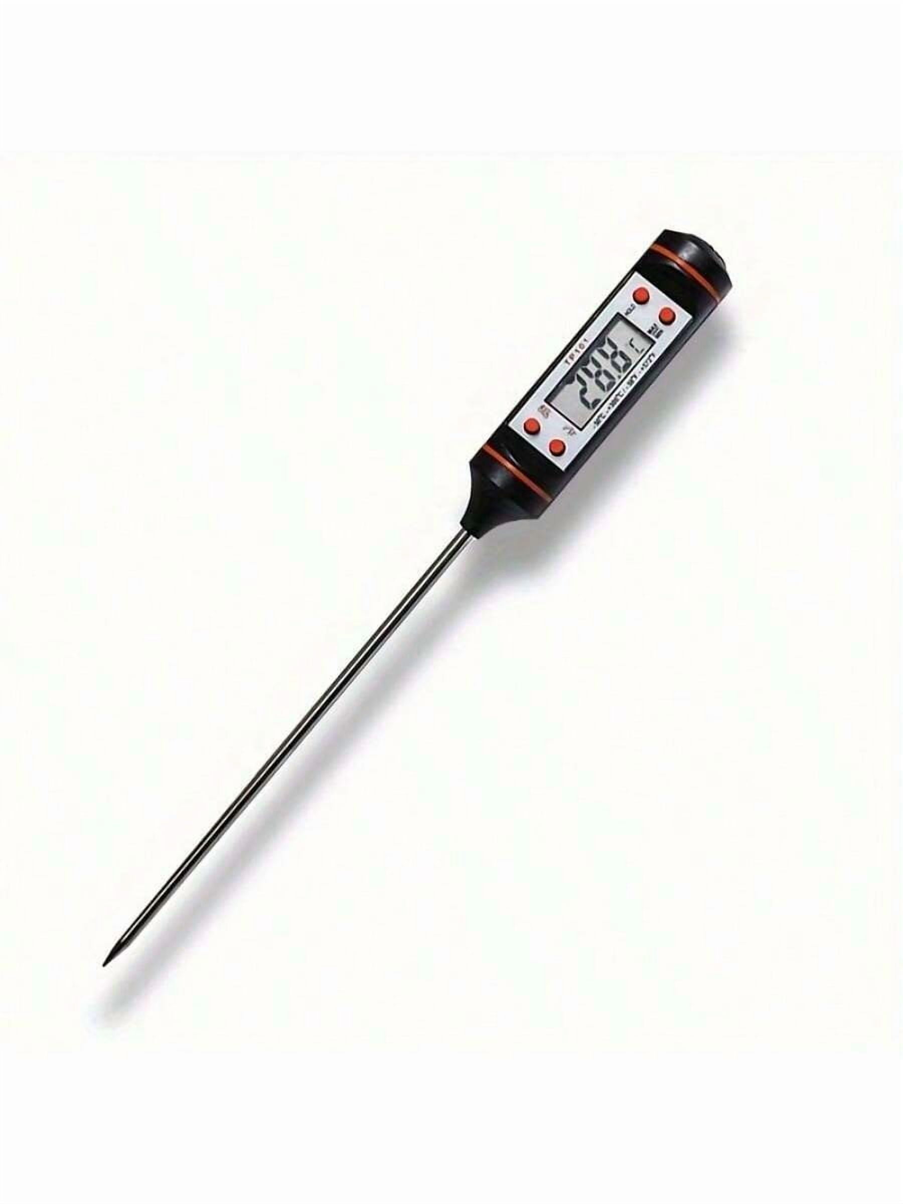 "1-Piece Digital Food Thermometer - Stainless Steel Probe, Dual Display ...