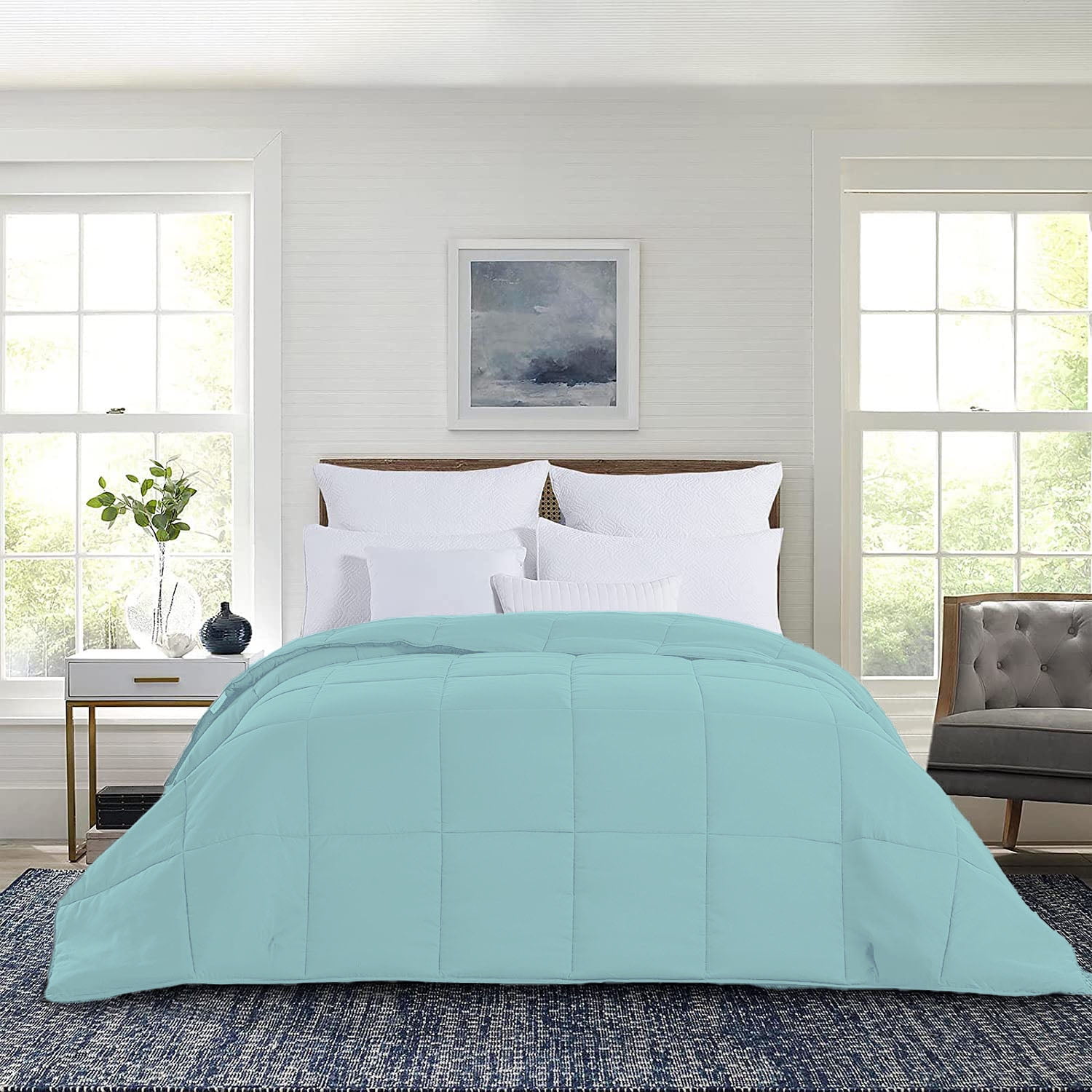 1-Piece Down Alternative Comforter - Soft Lightweight Microfiber ...