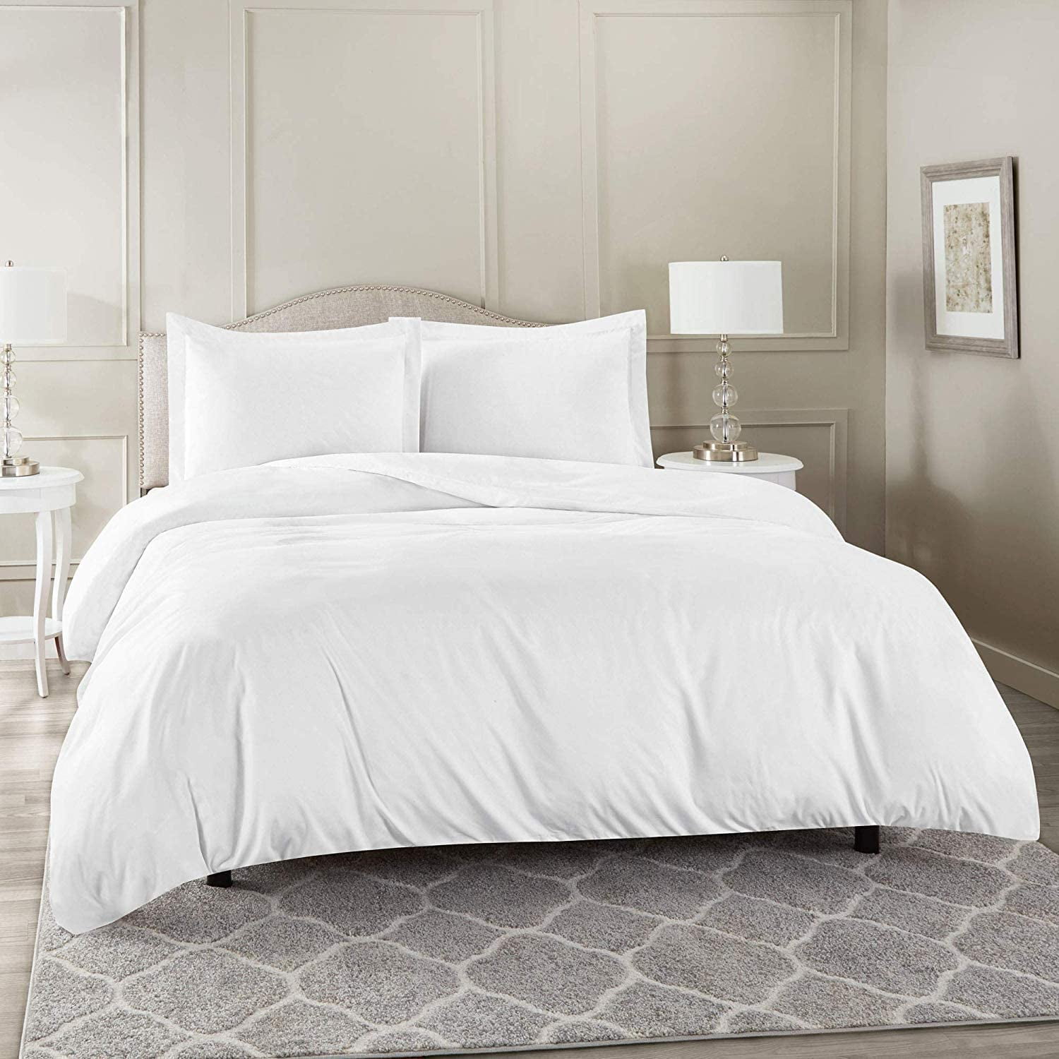 1 Piece Duvet Cover (120" x 98") 100% Egyptian Cotton 600 Thread Count ...