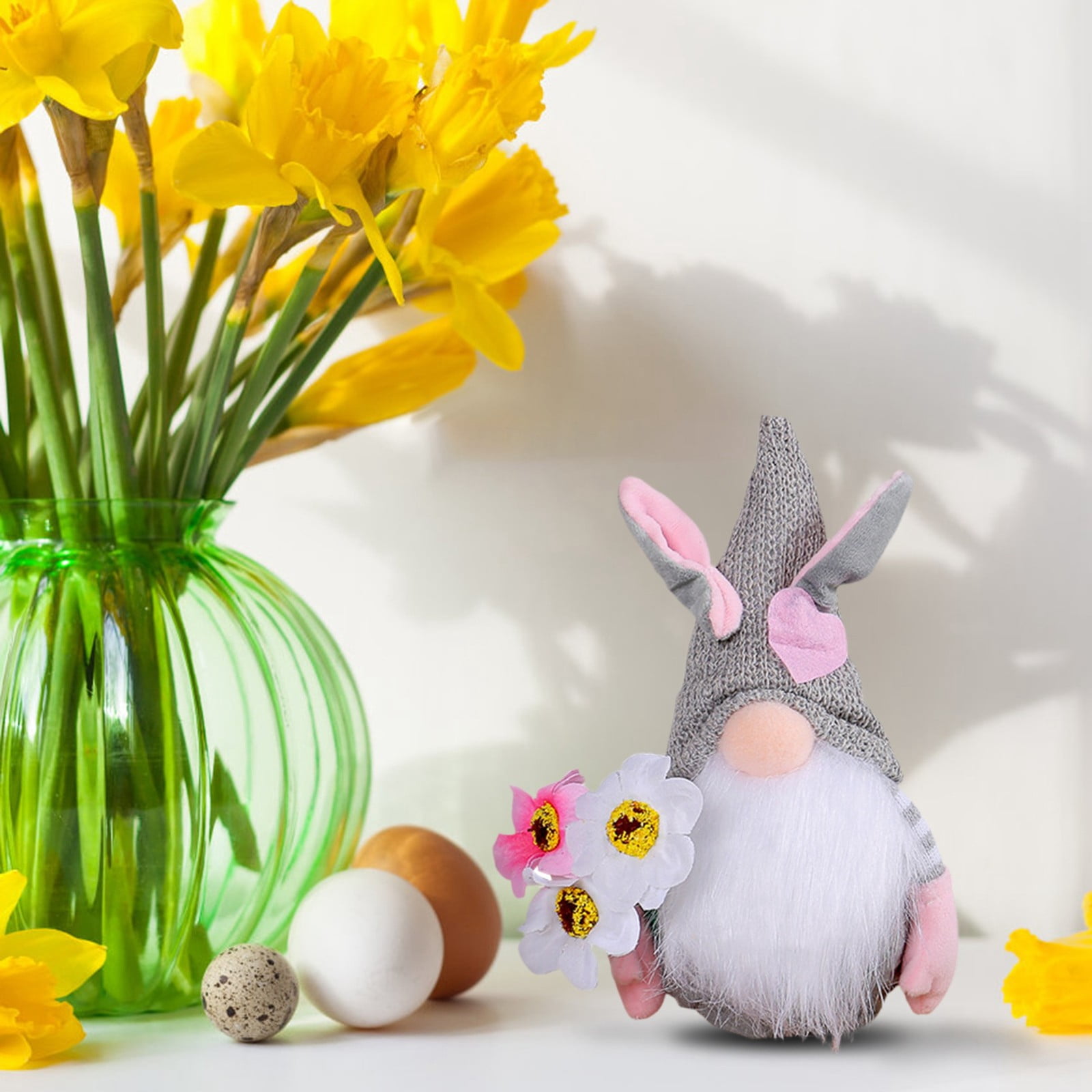 1 Piece Easter Decoration Gift With Handheld Flower Faceless Gnome Doll ...
