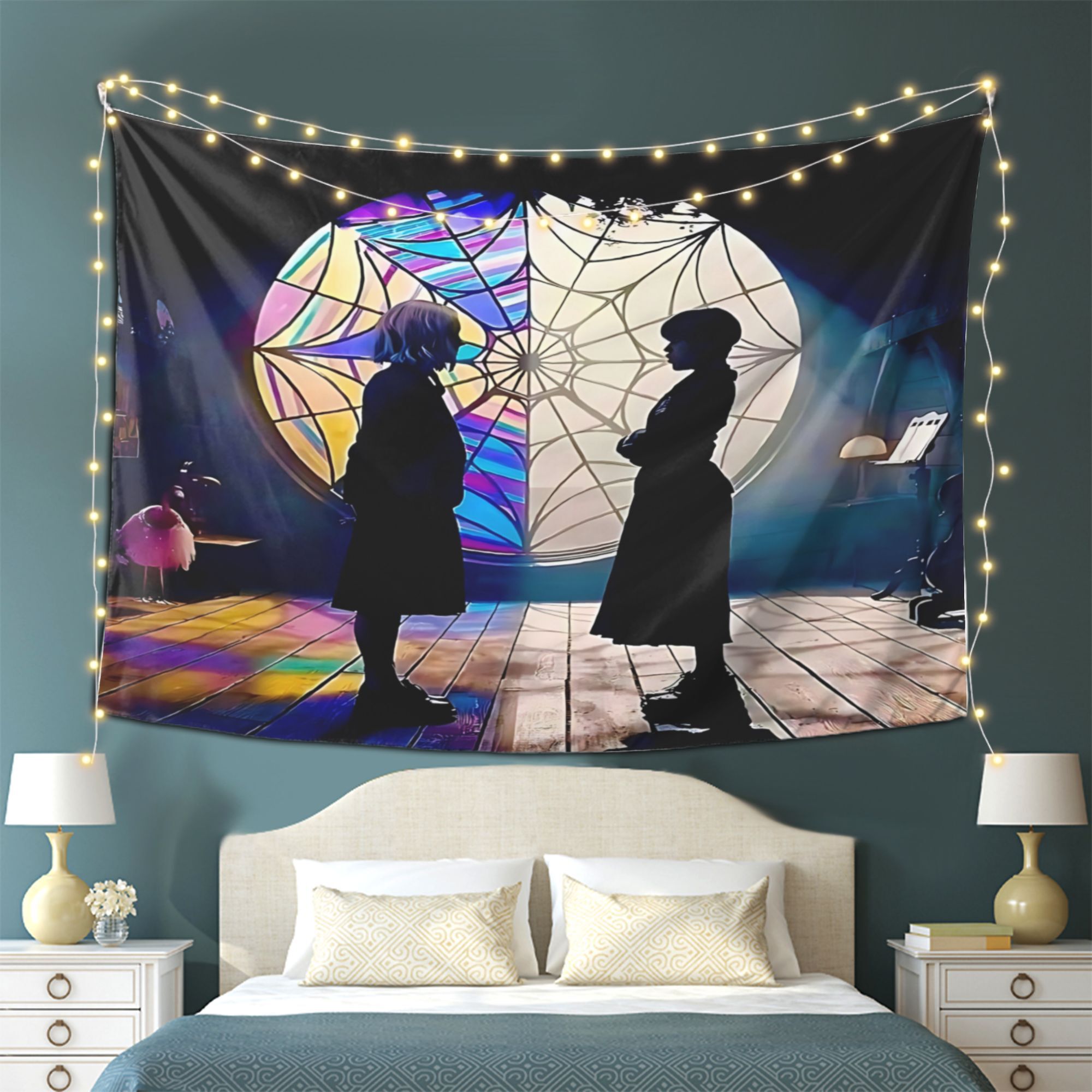 1 Piece Enid and Wednesday Tapestry - Gothic-Modern Wall Decor ...