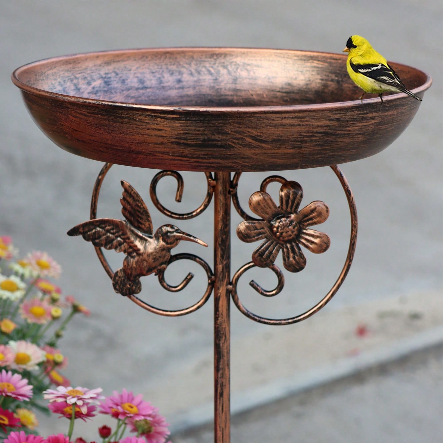 1 Piece European Cast Iron Retro Courtyard Bird Bathing Feeder Villa ...