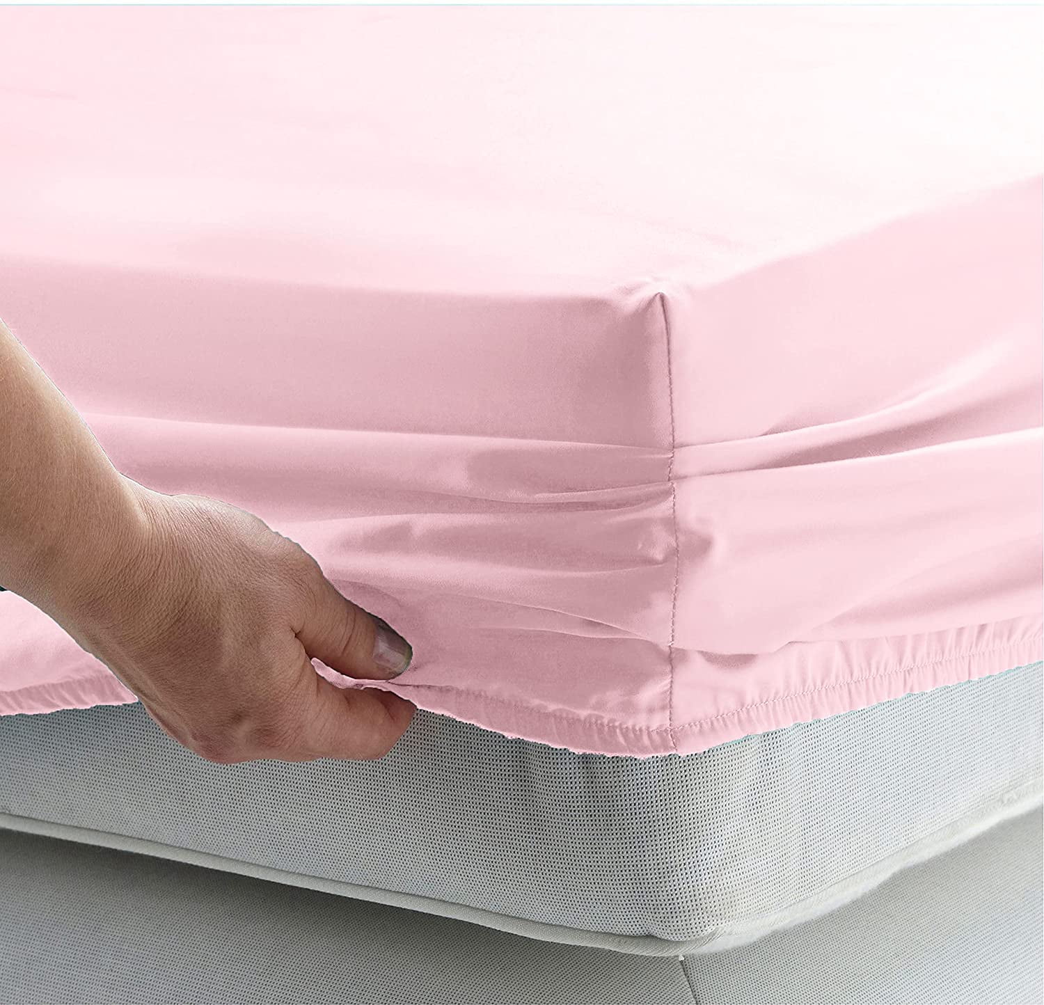 1 Piece Fitted Sheet Only, 400 Thread Count, 14" Deep Pocket, 100% ...