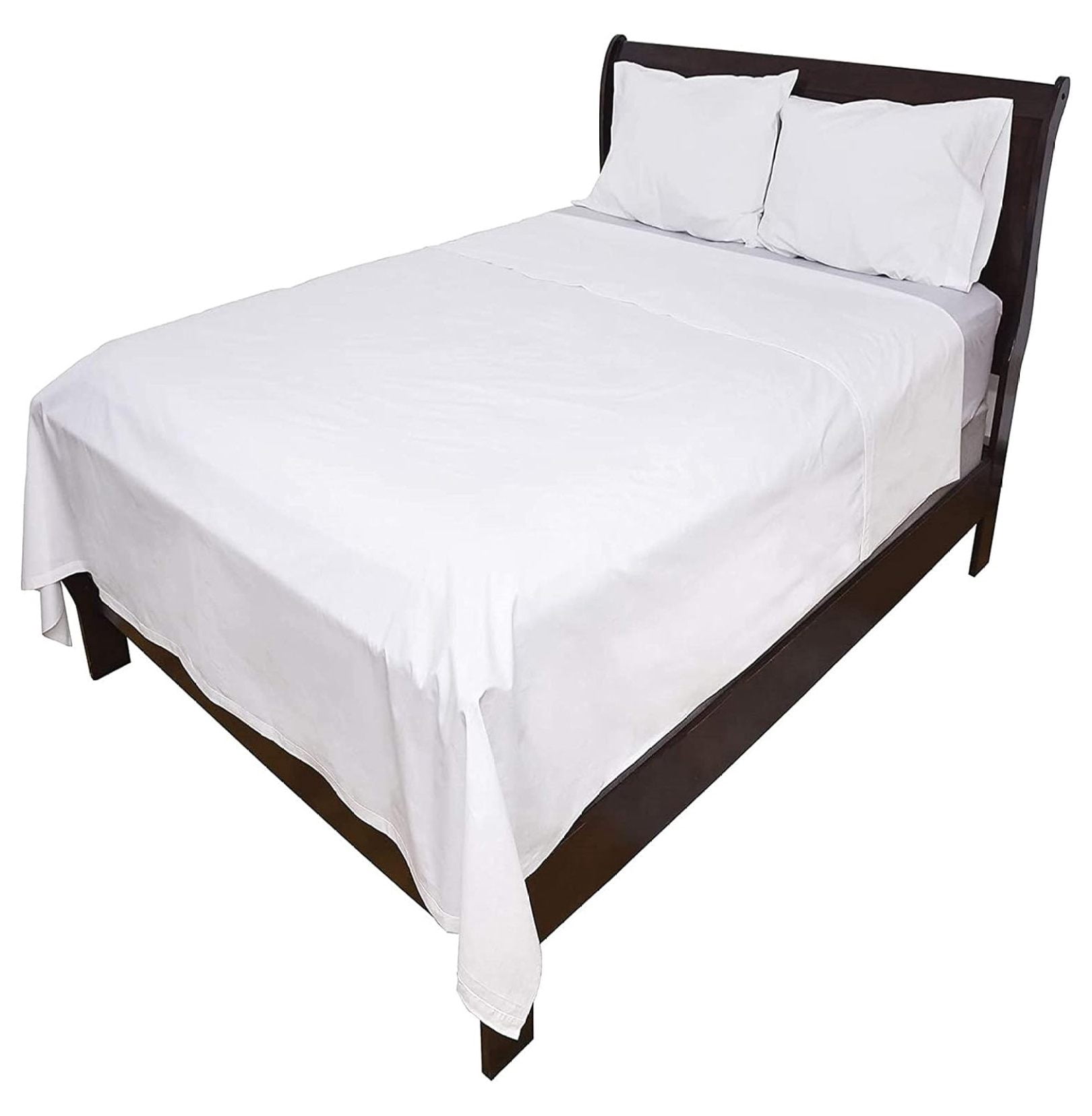 1-Piece Flat Bed Sheets - 200 Thread Count Cotton Sheets - College Dorm ...