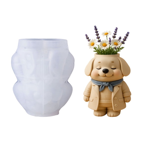 1 Piece Flexible Silicone Mold for Small Dog Planter Ideal for Craft ...