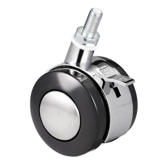 1 Piece Furniture Casters Alloy Plastic 2 Inch Twin Wheel with Brake ...