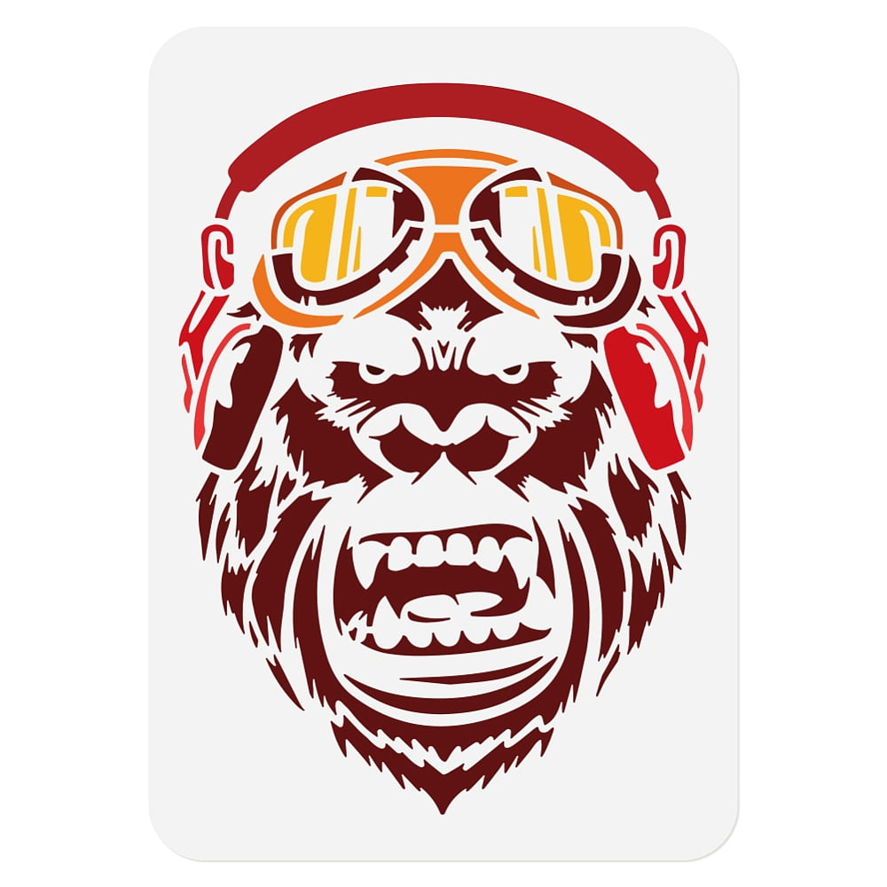 1 Piece Gorilla Head Monkey Craft Art Stencil Orangutan Plastic ...