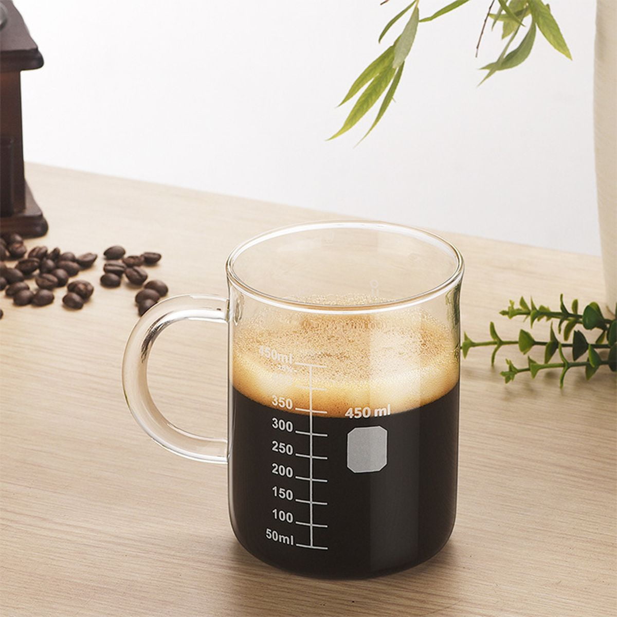 1-Piece High Borosilicate Glass Measuring Cup with Scale Markings ...
