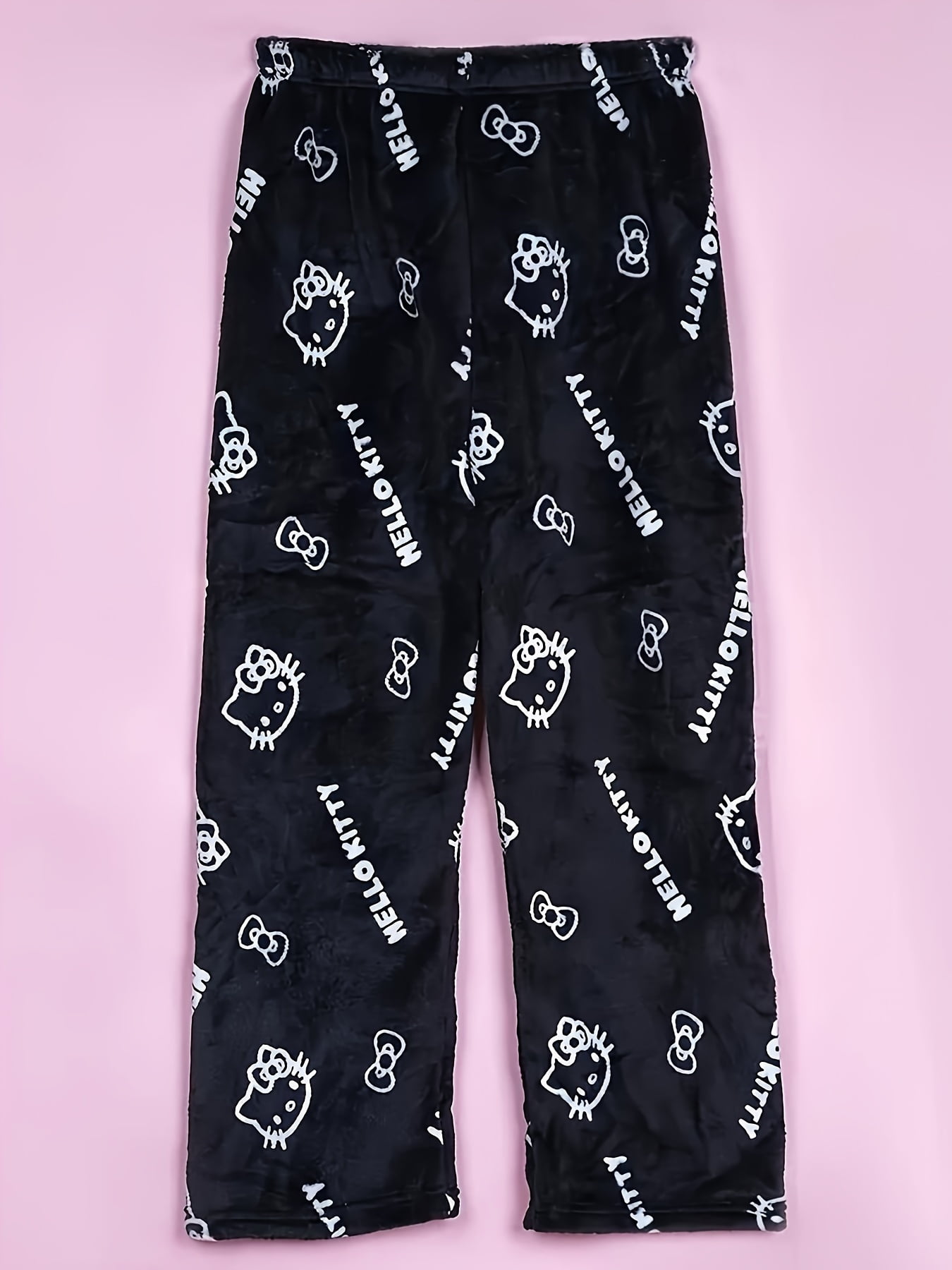 1 Piece Horror Kitty Halloween Pajama Pants - Soft Flannel Long Pants ...