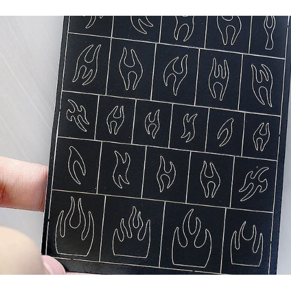 1 Piece Inkjet Sticker Nail Art Template - Hollow Butterfly Starburst ...