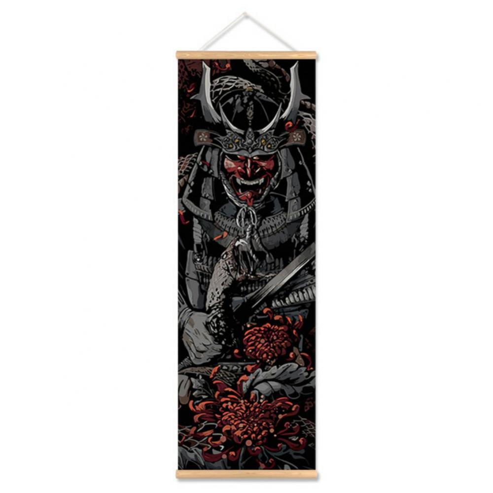 1 Piece Japanese Warrior Canvas Samurai Wall Art Print Poster Hanging ...