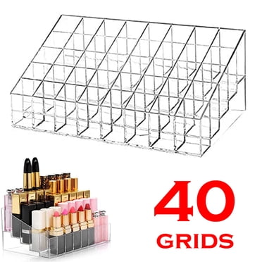 IEMIEBSHA 2 Pack Lipstick Holder, 40 Slot Acrylic Lipstick & Makeup ...