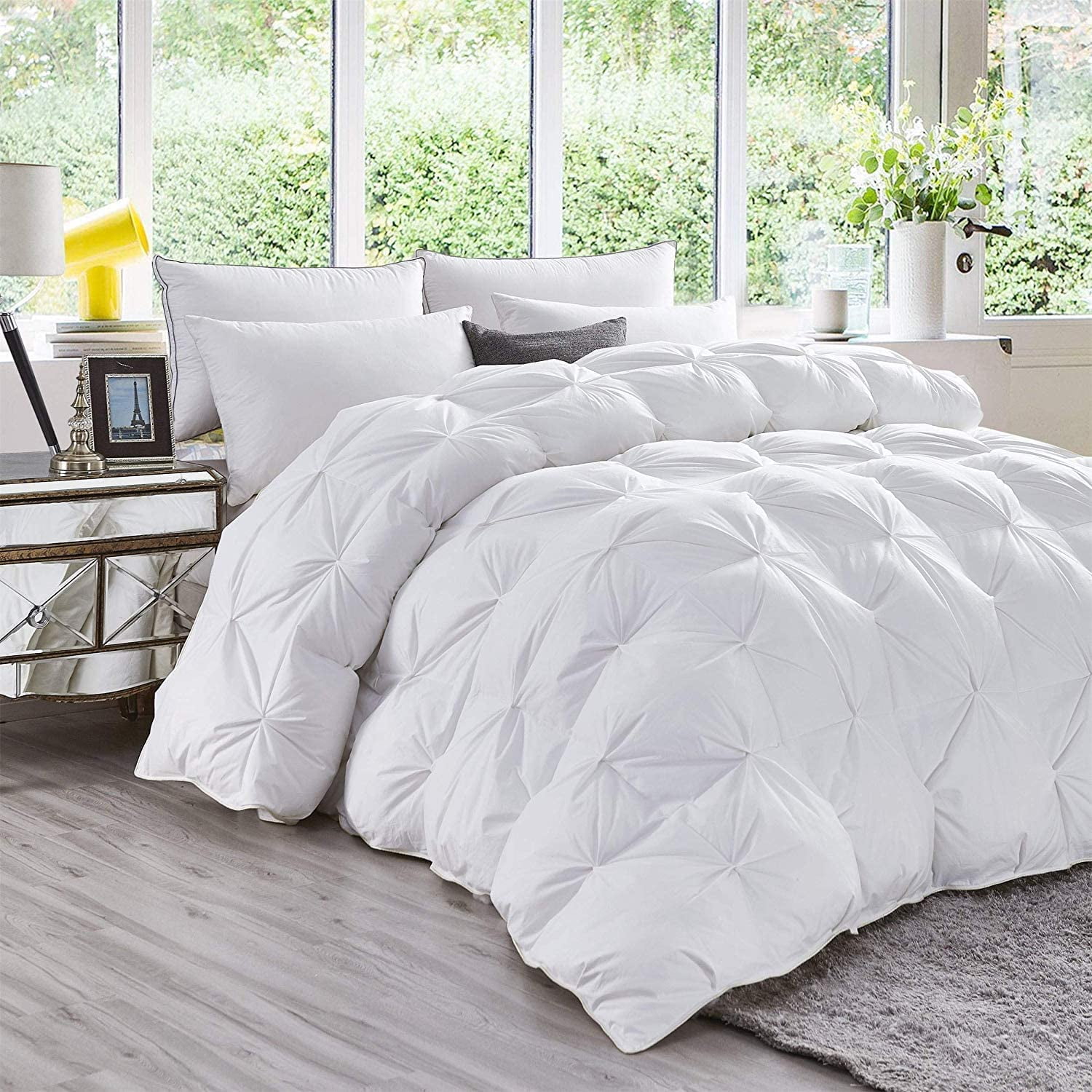 1 Piece Luxury Pinch Pleated Comforter Premium Super Soft 800 Thread ...