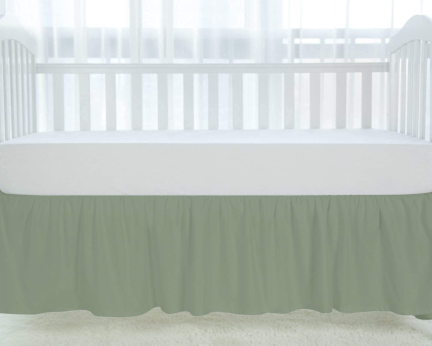 1 Piece Luxury Ruffle Crib Bed Skirt Dust Ruffle 100% Microfiber ...